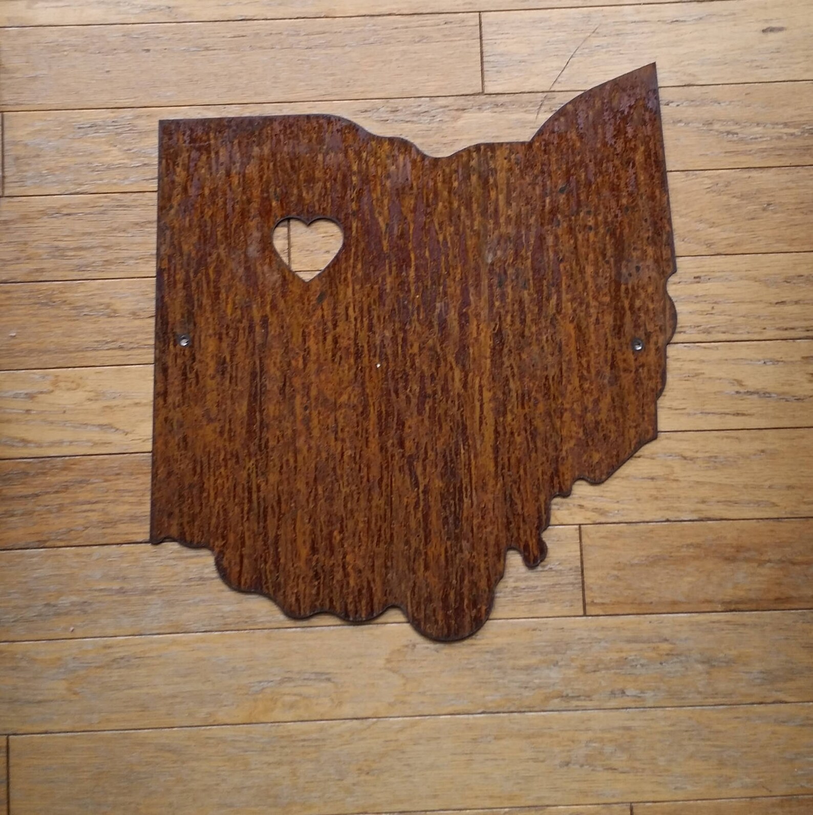 Custom State Sign Ohio Recycled Steel Rustic Wall Hanging YOUR | Etsy