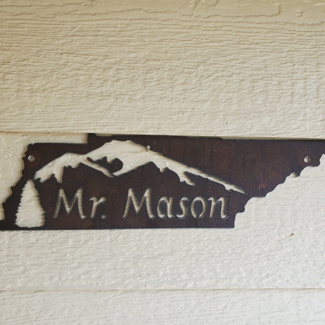 Custom Tennessee State Mountain Sign Welcome Recycled Steel Rustic ...