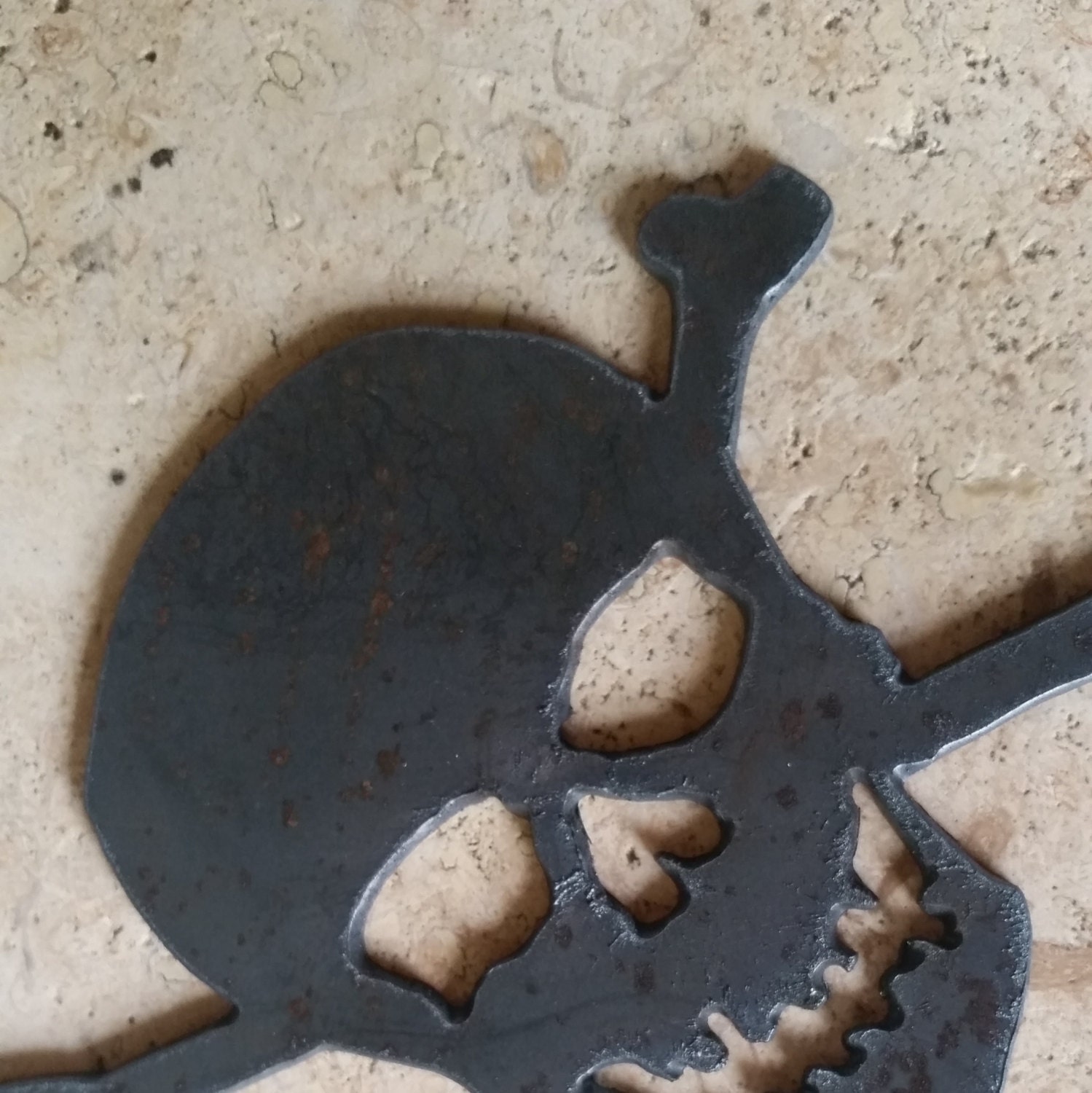 Rustic Recycled Steel Skull and Cross Bones Metal Skull decor | Etsy