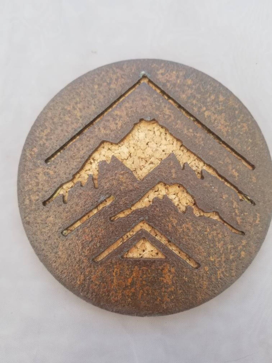 Custom Tree Rustic Metal Coasters Geometric designs Square | Etsy