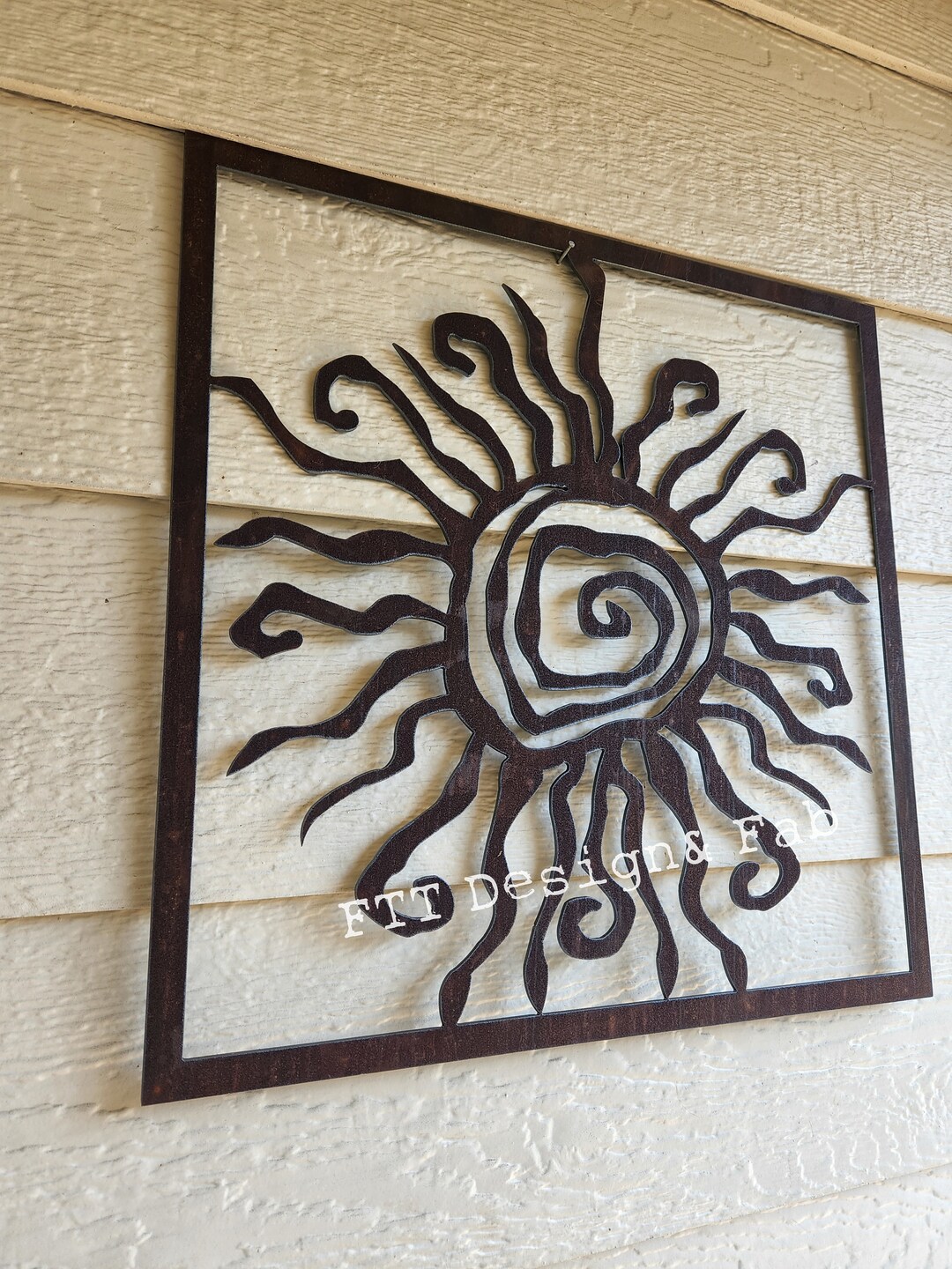 Rustic Sun Indoor/outdoor Wall Decor 30 Framed Sun Recycled Steel ...