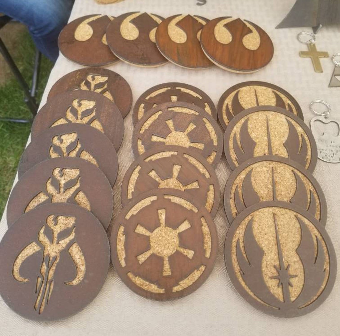 Custom Tree Rustic Metal Coasters Geometric Designs Square - Etsy