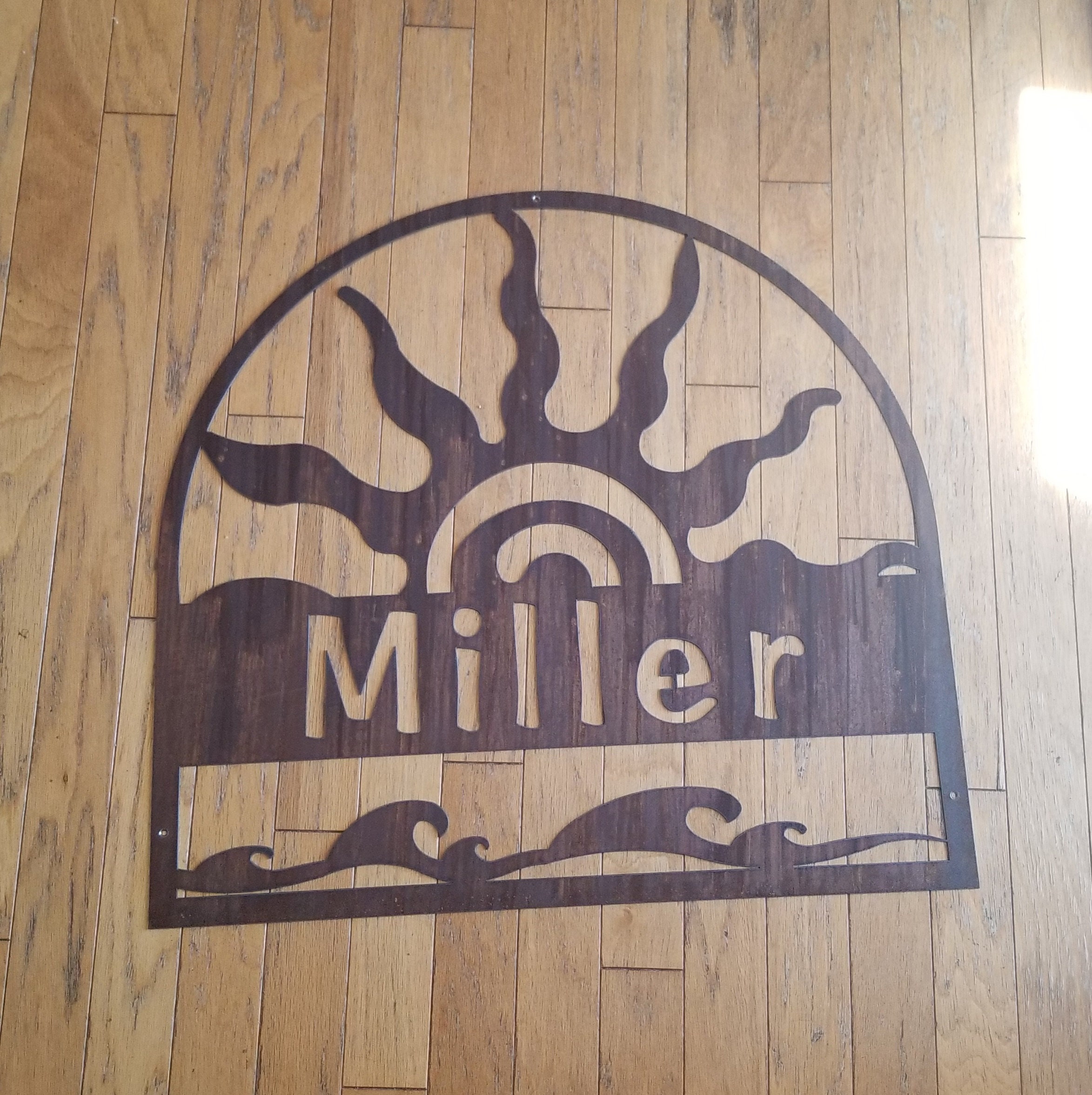 Sun and Sea Welcome Sign Custom Recycled Steel Sign Rustic | Etsy