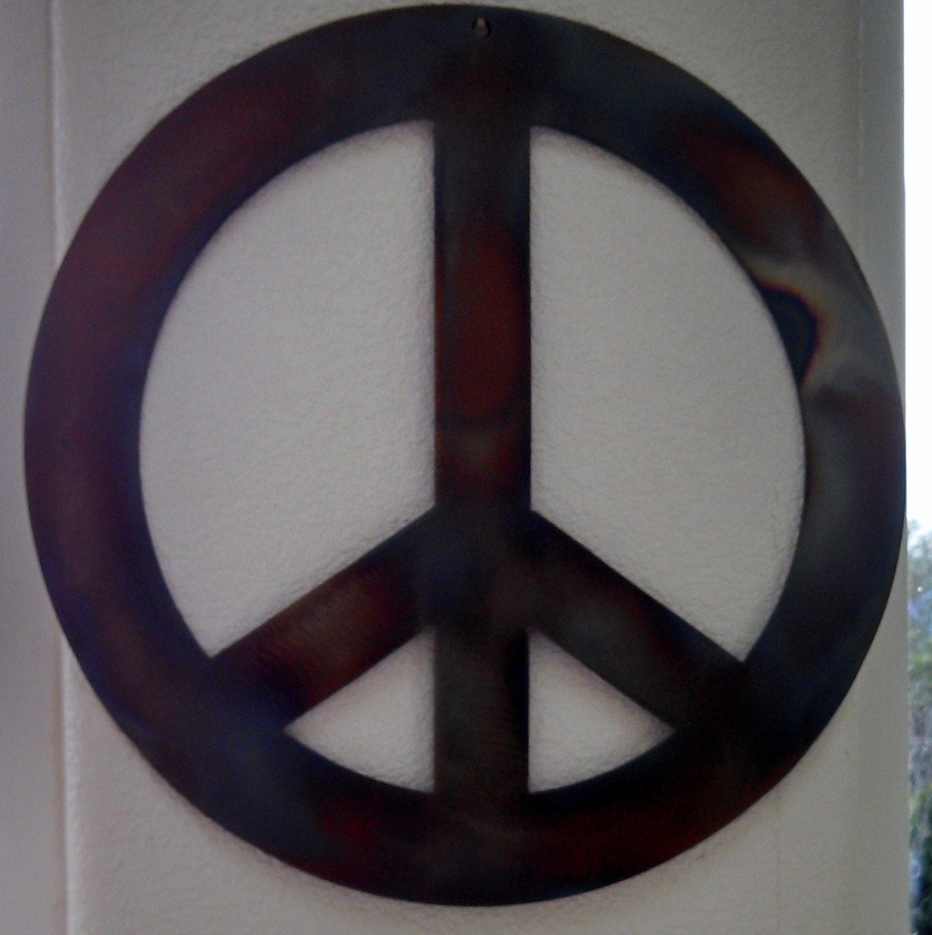 Recycled Steel Iridescent Colored Peace Sign Wall Decor Metal - Etsy