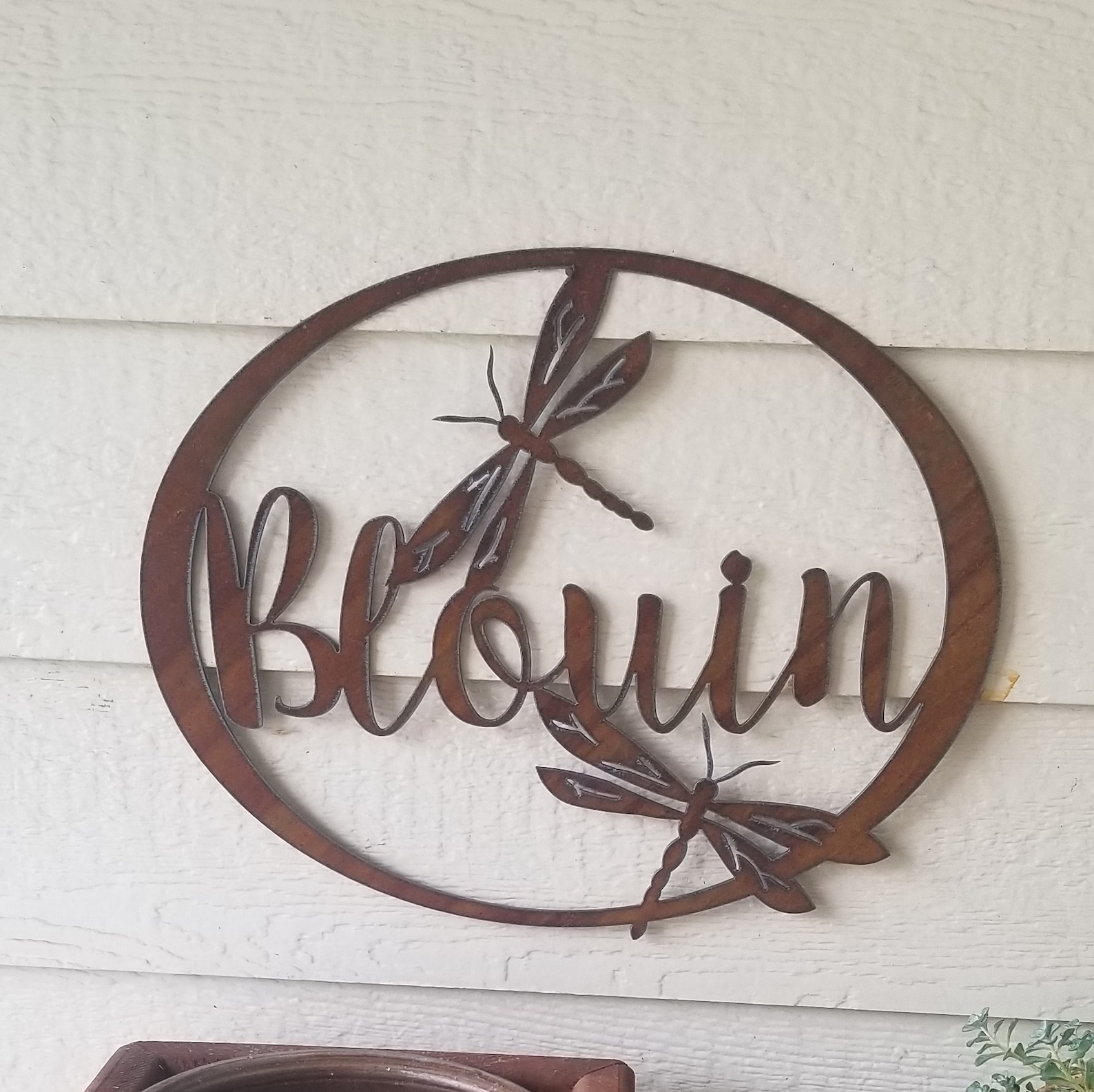 Welcome Dragonfly Rustic Accent Custom Welcome Heat Colored - Etsy