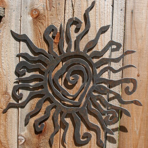 Rustic Sun Indoor/outdoor Wall Decor 30 Recycled Steel - Etsy