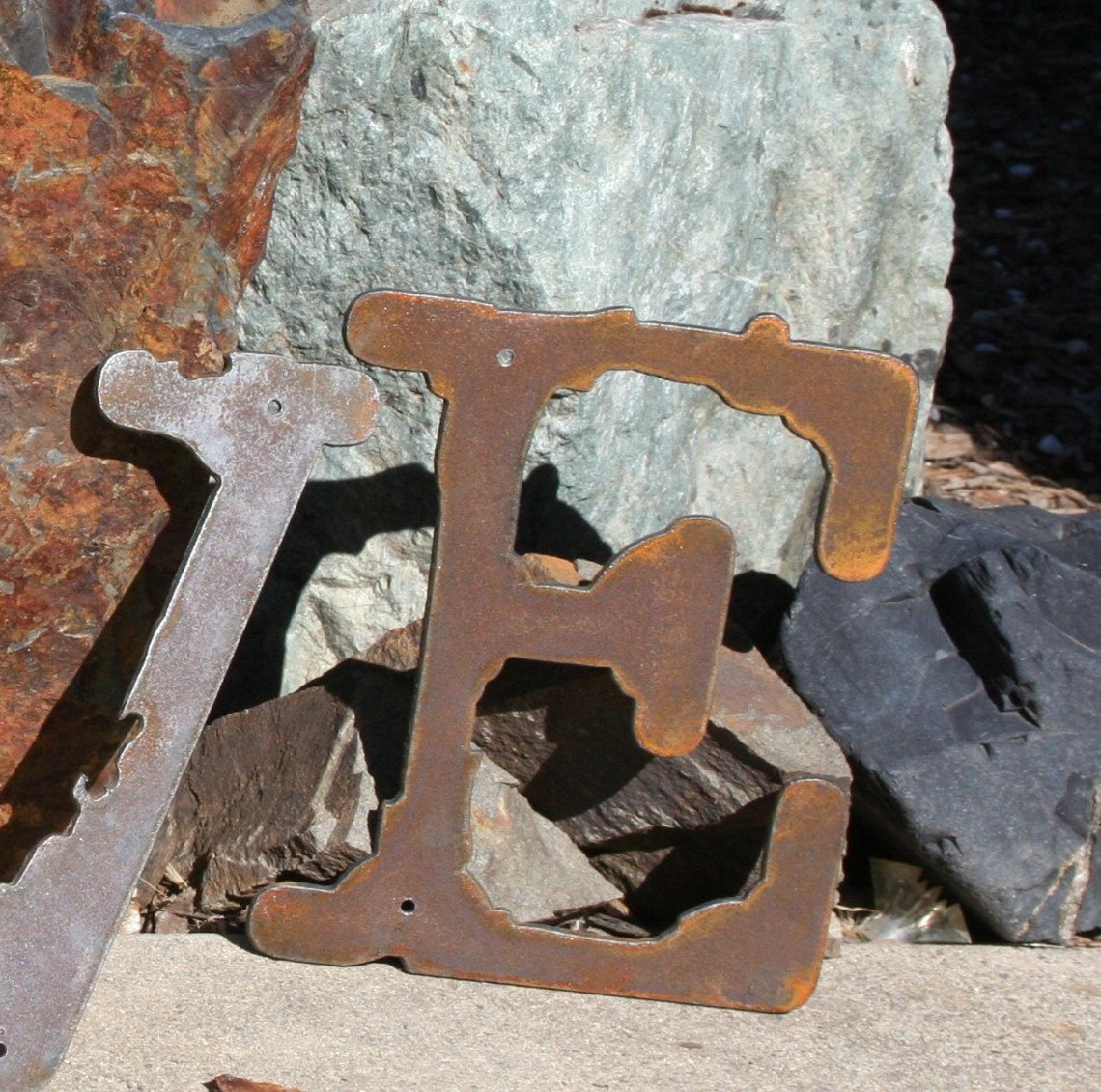 Rustic Metal Letters Recycled Steel 6 Inch Tall Recycled Steel - Etsy ...