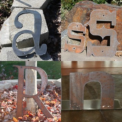 Rustic Custom Numbers Western Font Recycled Steel Custom Letters ...