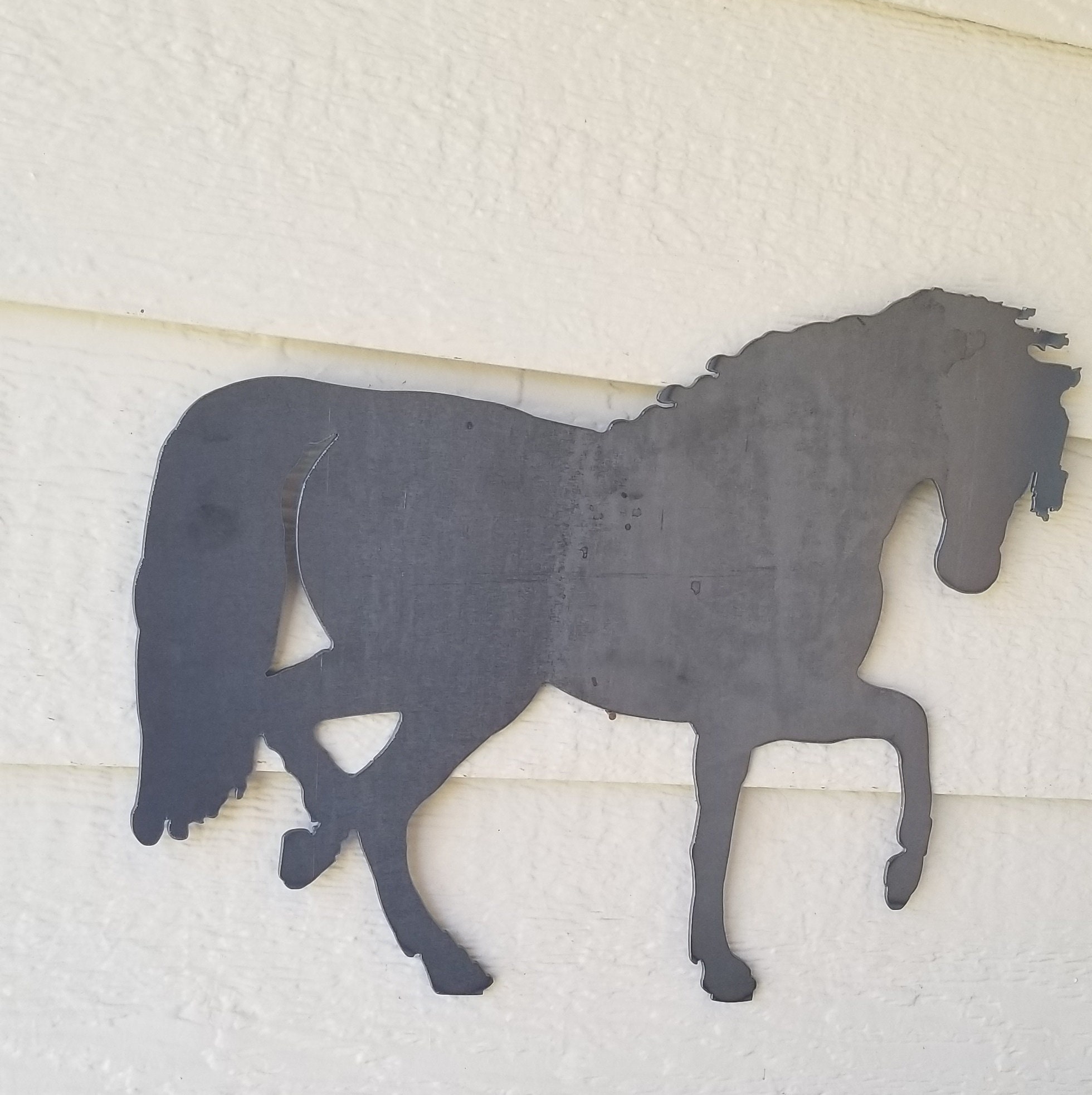 Prancing Beauty Horse Silhouette Rustic Recycled Metal custom | Etsy
