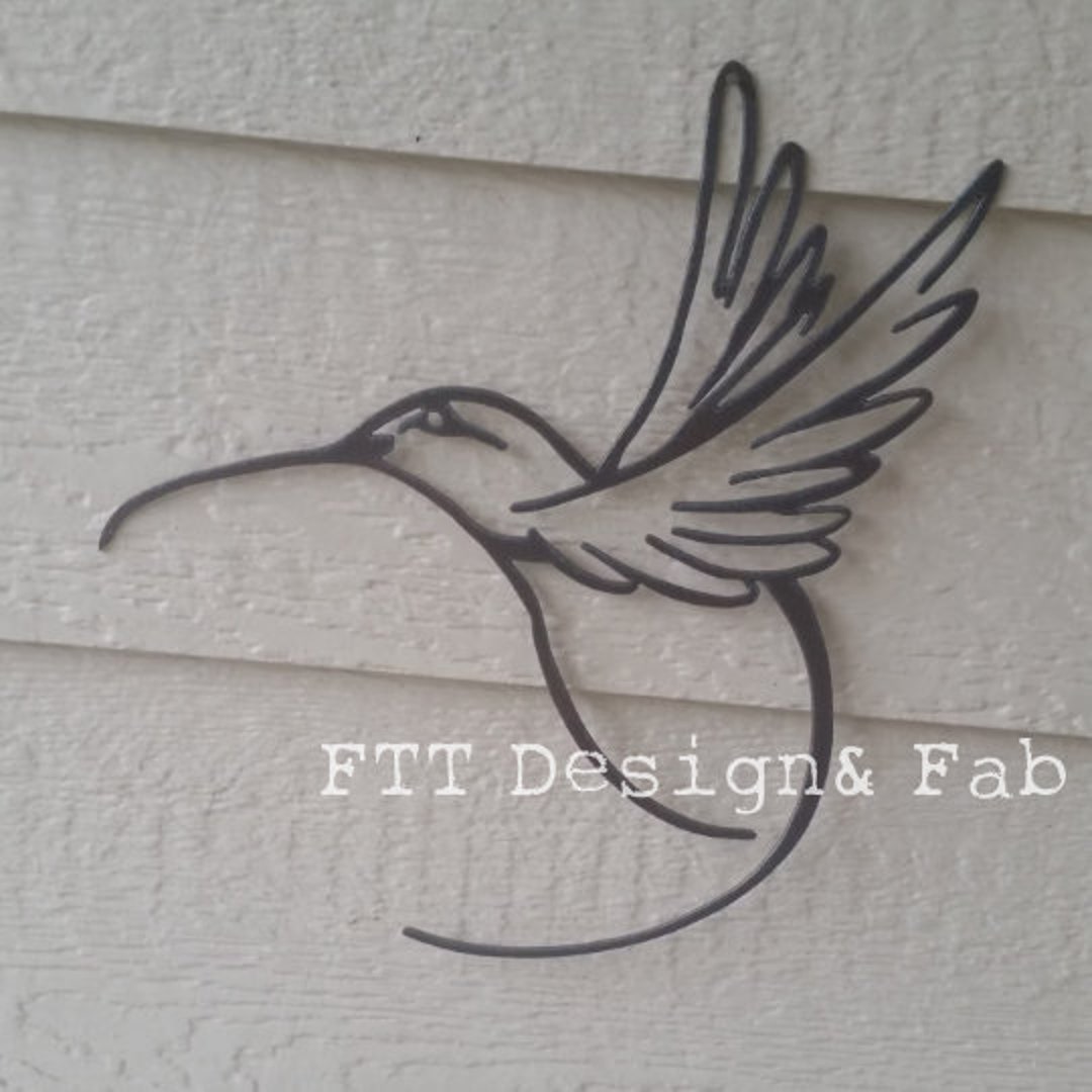 Hummingbird Rustic Hanging Art Metal Bird Custom Steel Aviary Artwork ...