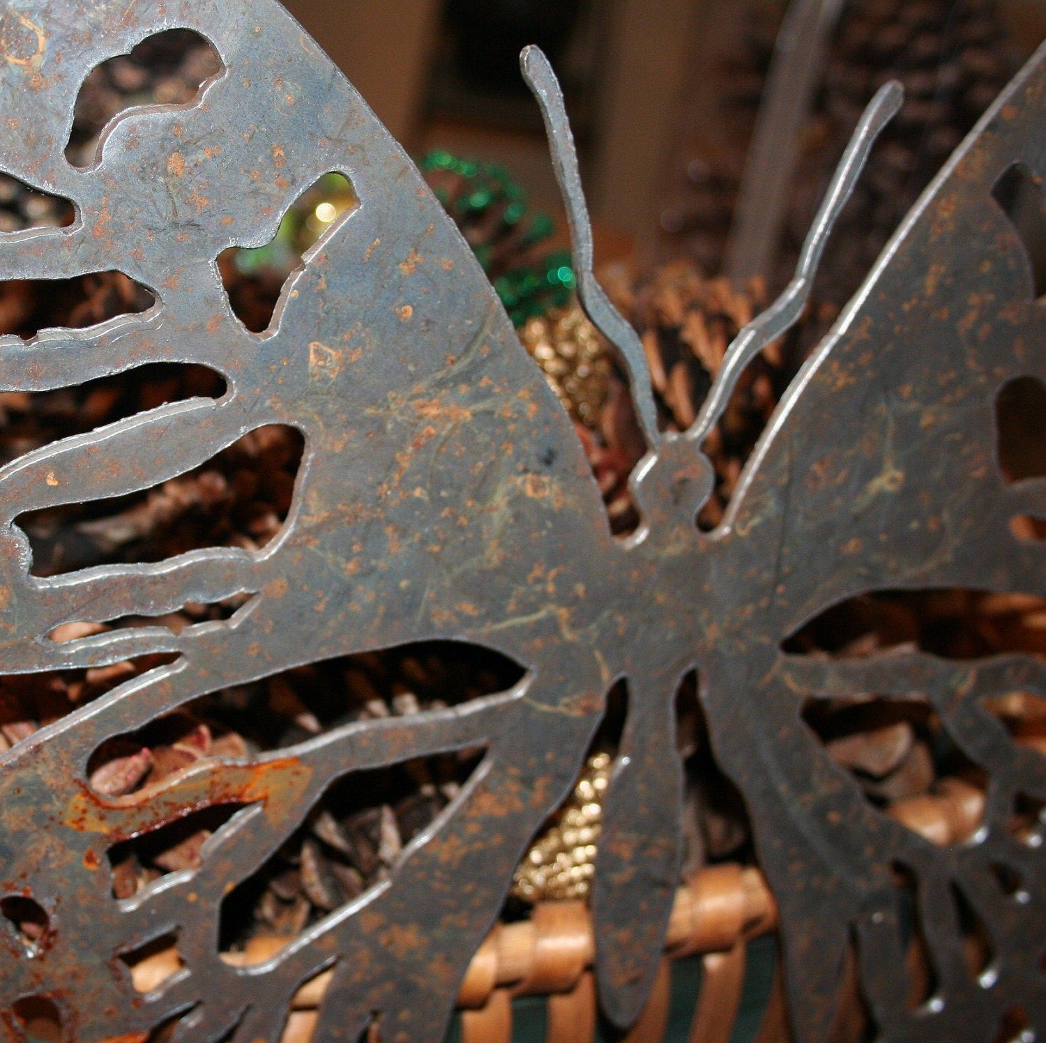 Bent Winged Rustic Butterfly Recycled Steel Custom Butterfly - Etsy