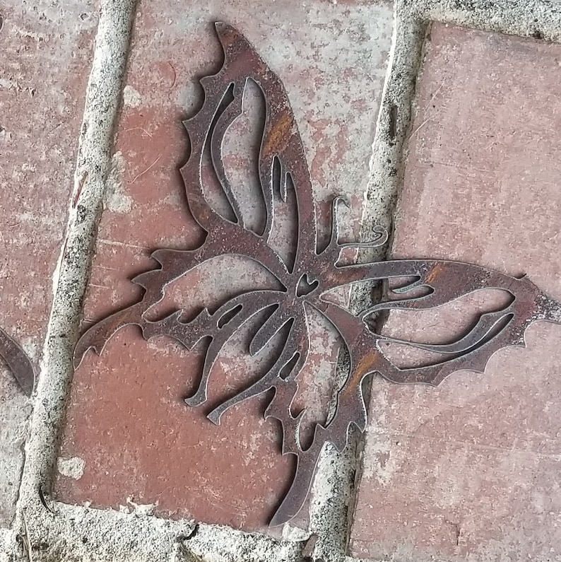 Rustic Butterfly Wall Decor Set of 2 Recycled Steel Custom Butterflies ...