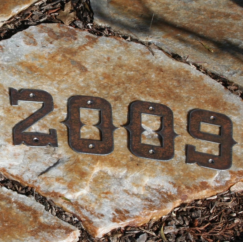 Rustic Custom Numbers Western Font Recycled Steel Custom - Etsy