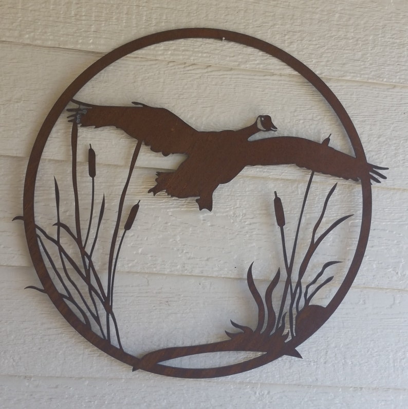 Geese 2 and Cattails Rustic Decor 24 Custom Garden Art - Etsy