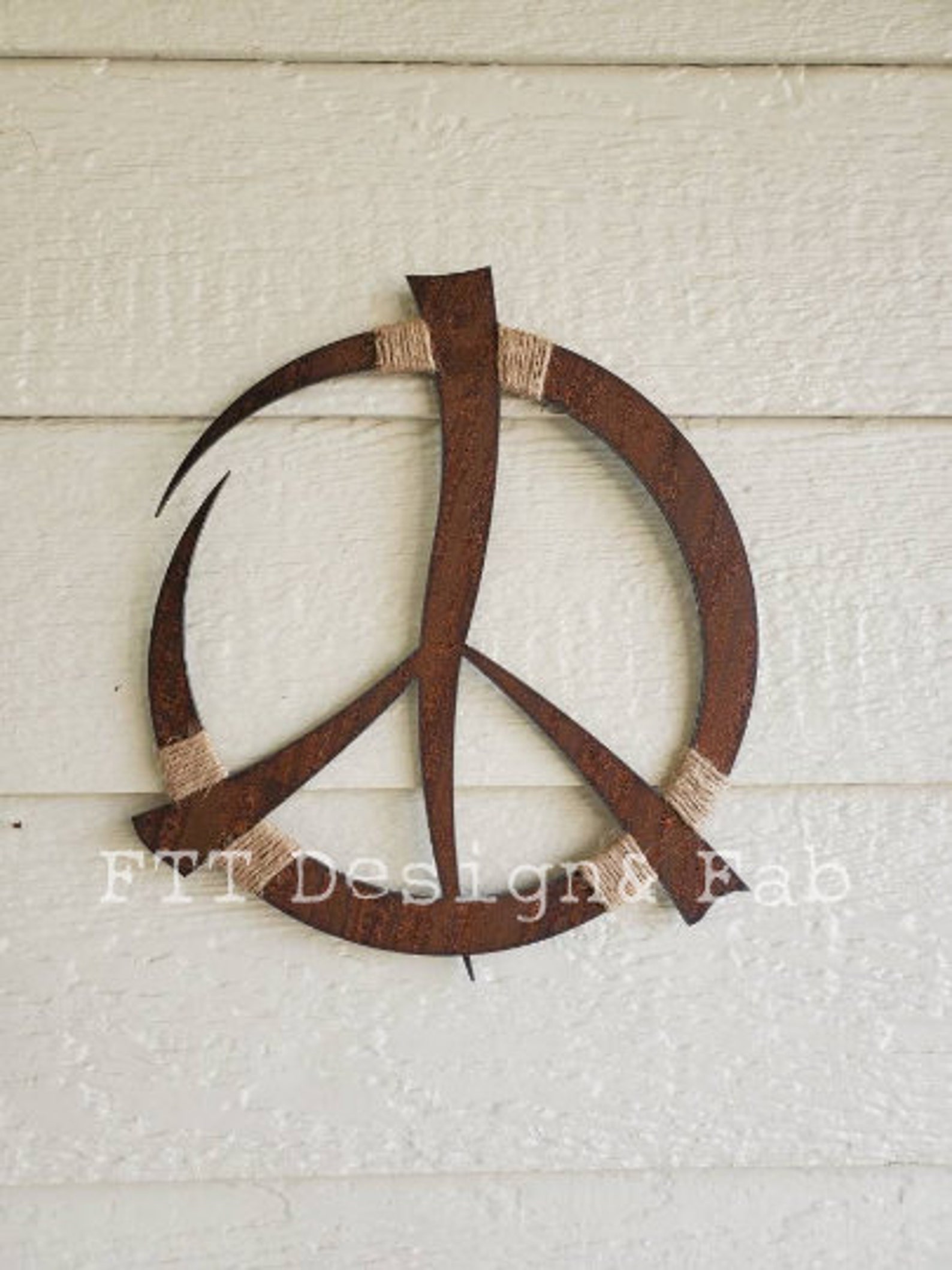 36 Rustic Peace Sign With Twine Accent - Etsy