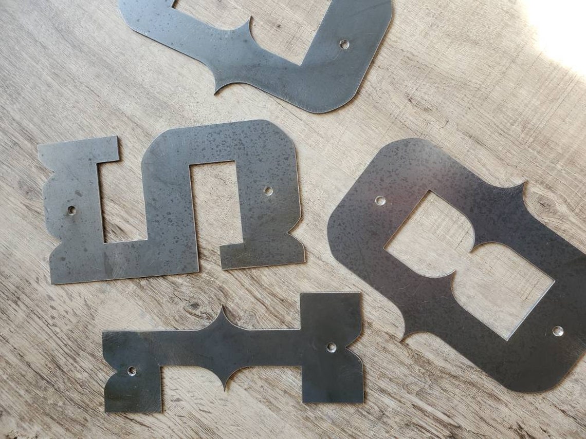 Rustic Custom Numbers Western Font Recycled Steel Custom Letters ...