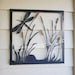 Square Dragonfly and Cattails Rustic Wall Decor Large Custom Metal ...