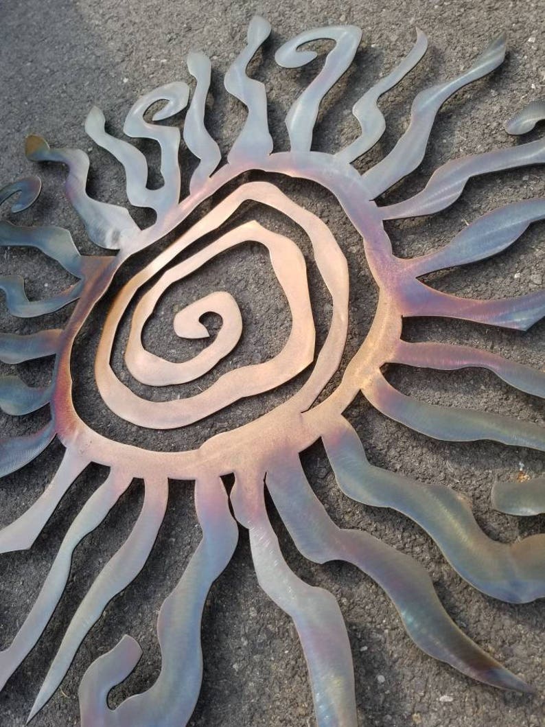 Rustic Sun Wall Decor 24 Recycled Steel Custom SUN Metal | Etsy UK