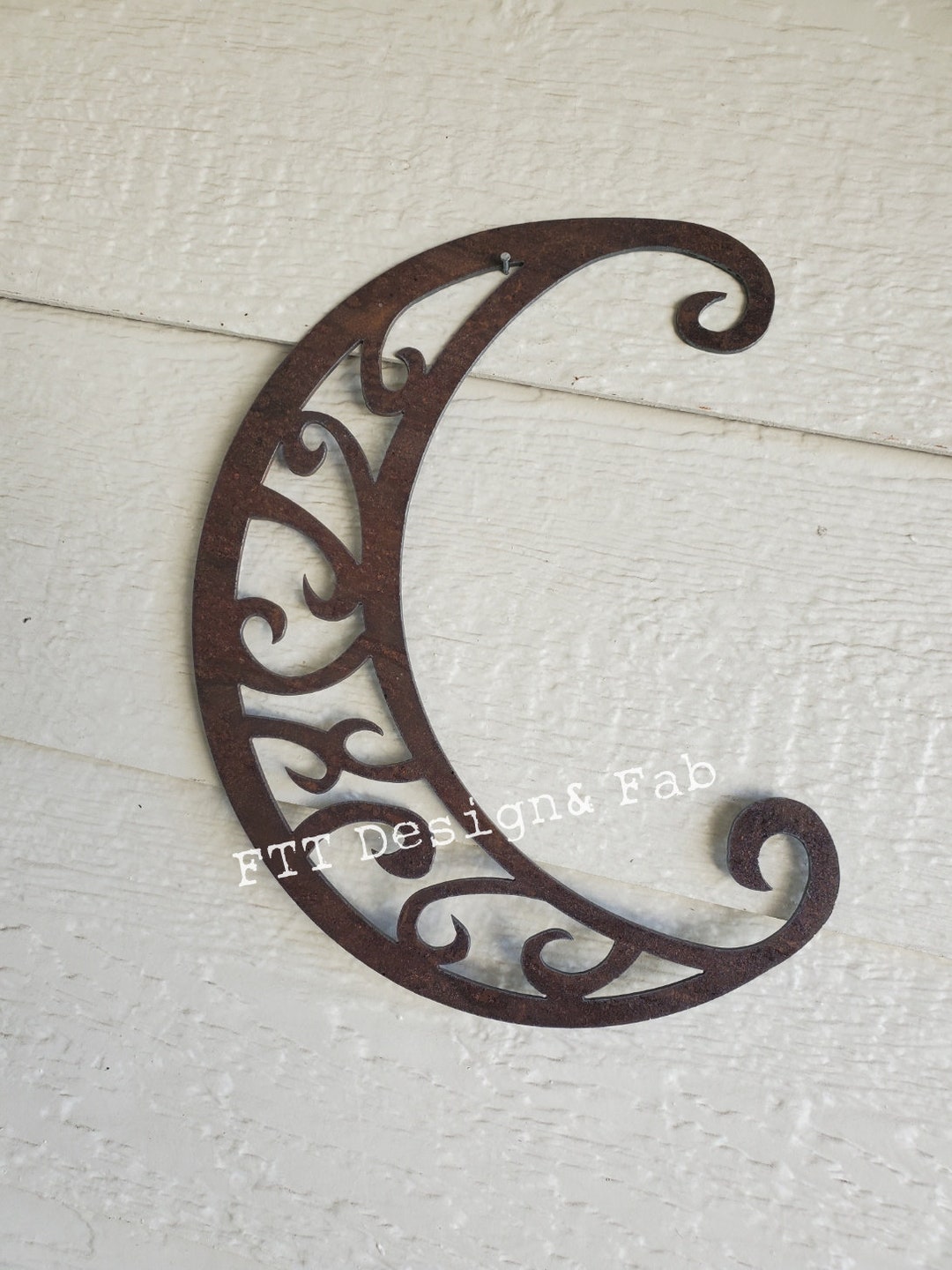 Celtic Swirl Recycled Steel Moon Art Rustic Custom Metal Celestial Wall ...