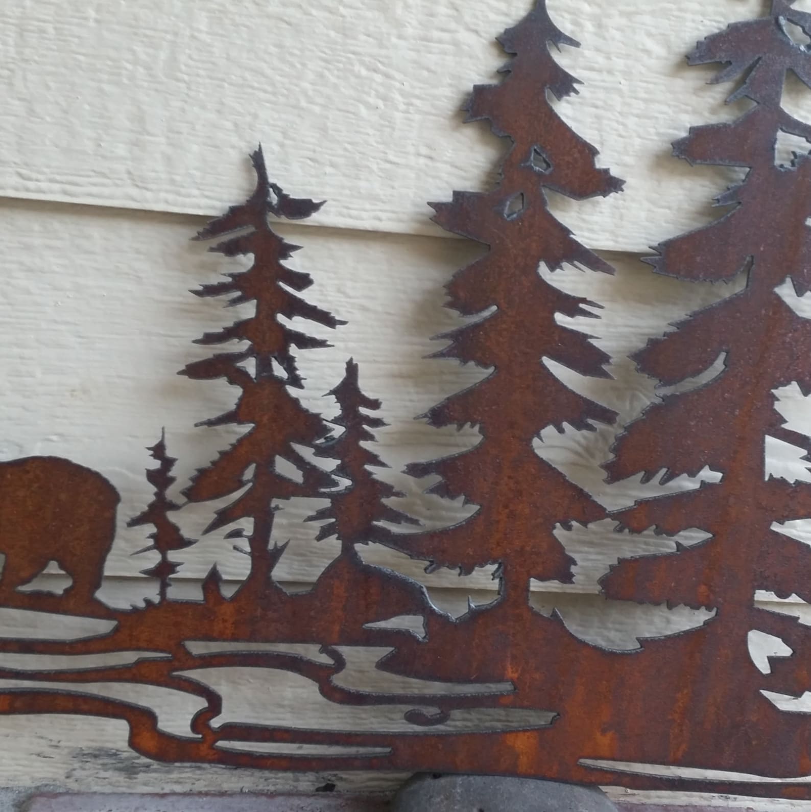 Bear in the Woods Rustic Wilderness Art Recycled Steel Home Decor Bears ...