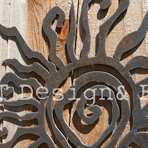 Rustic Sun Wall Decor 24" Recycled Steel Custom SUN Metal Sun Custom ...