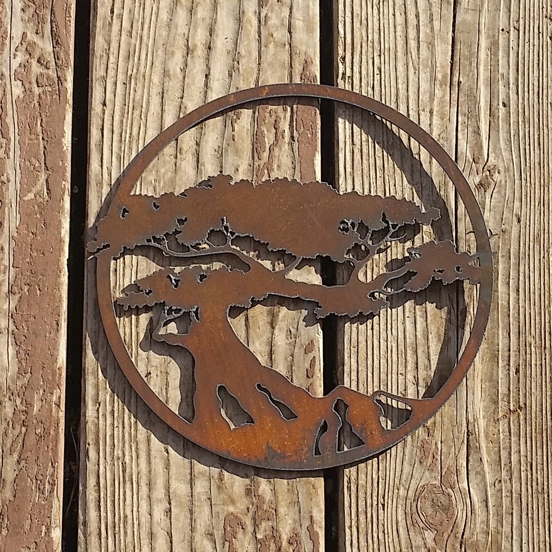 Rustic Bonsai Tree Recycled Metal Art 9 Inch Custom Steel Asian ...