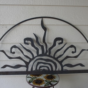 Rustic Sun Indoor/outdoor Wall Decor 40" Custom Iron Sun OUR ORIGINAL ...