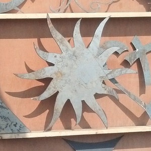 Let the Sun Shine Wall Decor 24" Rustic Metal Sun Recycled Steel Sun ...