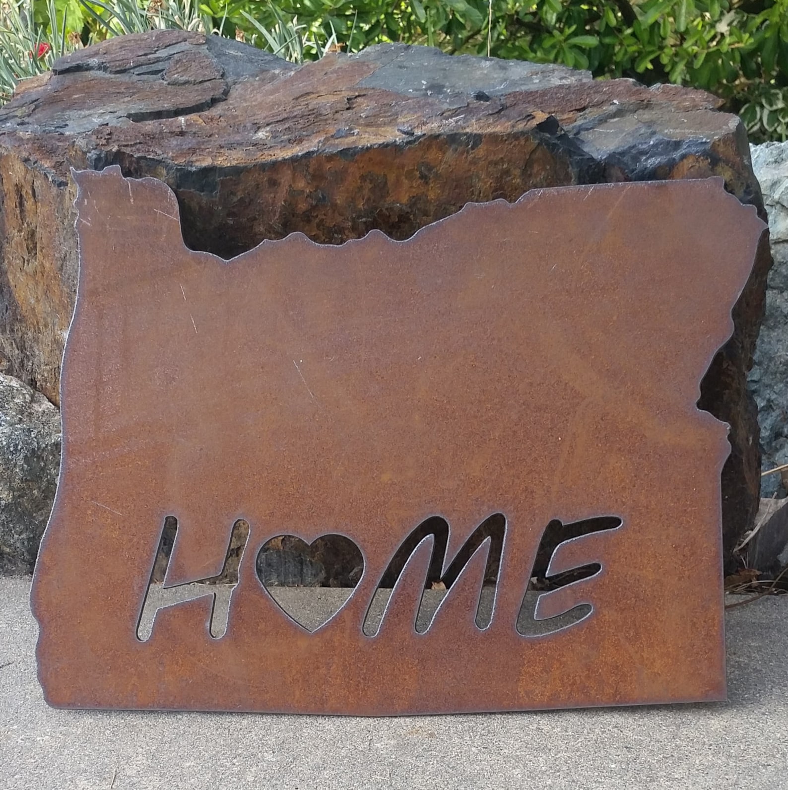 Custom State Mountain Tree Sign Oregon Recycled Steel Rustic | Etsy