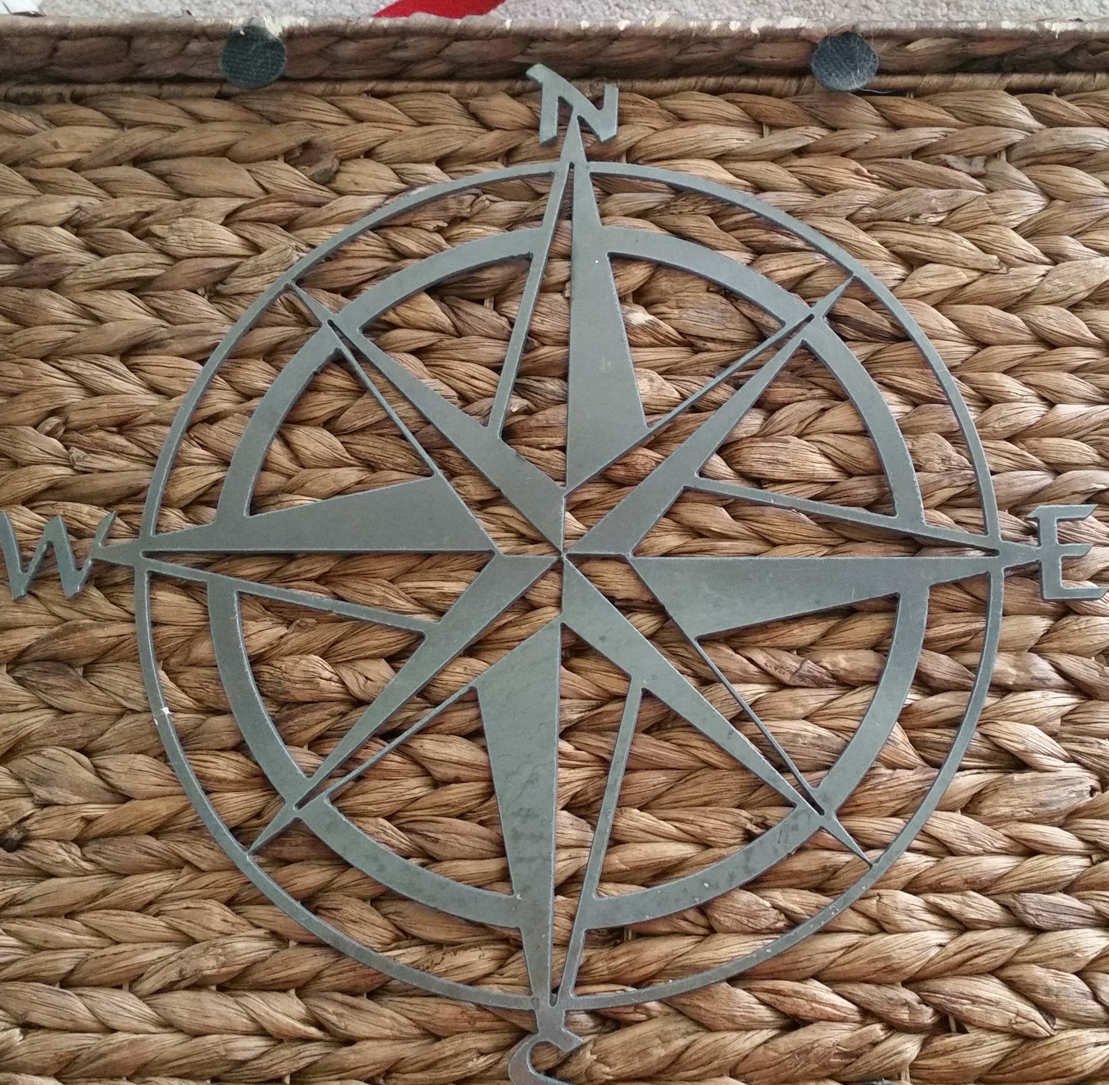 Rustic Nautical Compass Recycled Metal Art 12 Inch Custom - Etsy