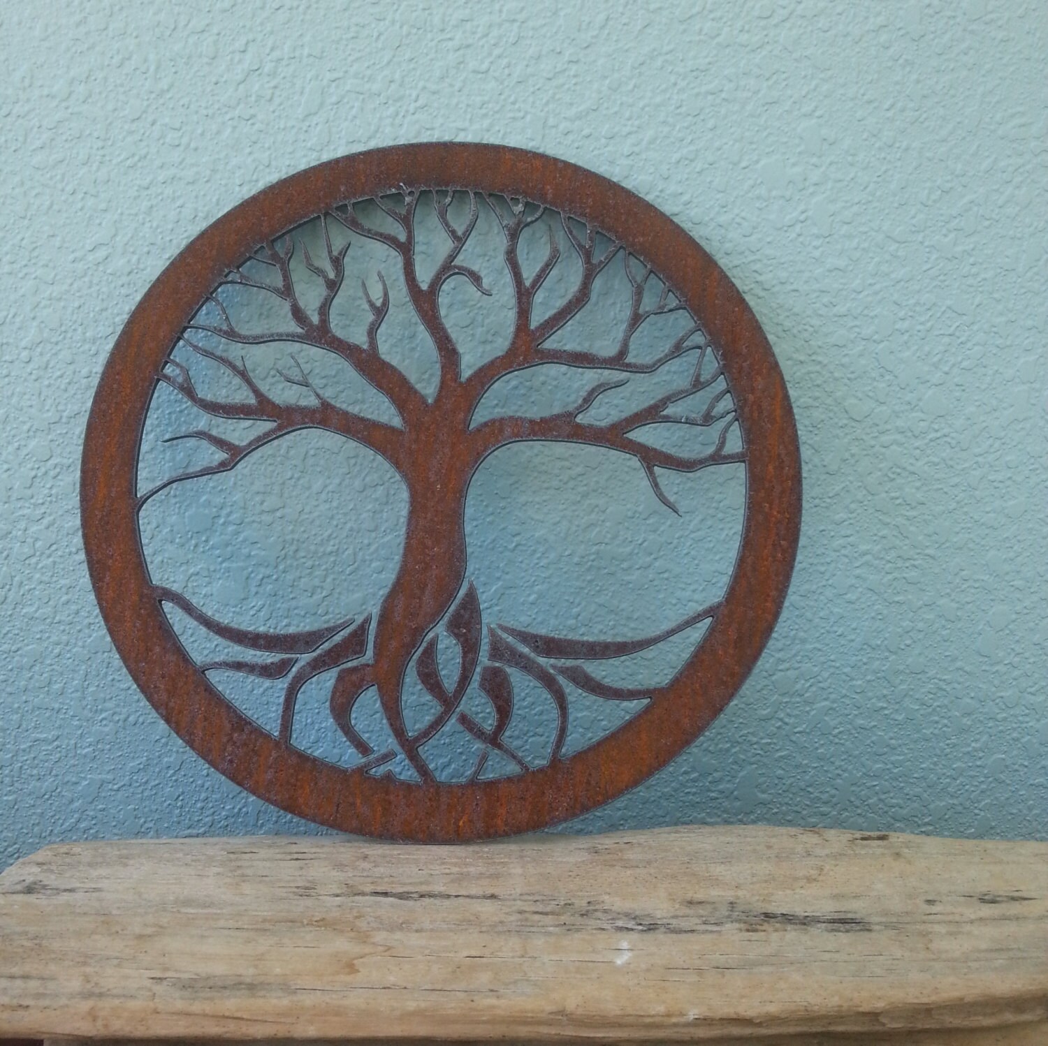 Rustic Tree of Life Recycled Metal Art 18 Inch - Etsy