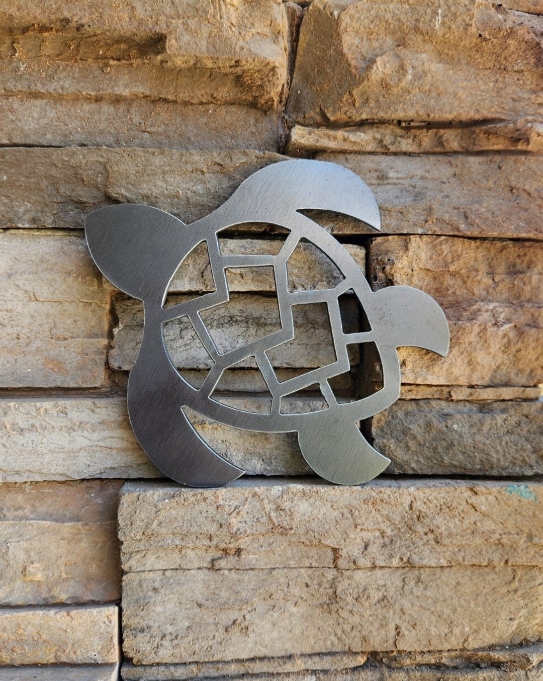 Custom Geometric Rustic Recycled Steel Turtle Hawaiian Turtle Sea ...
