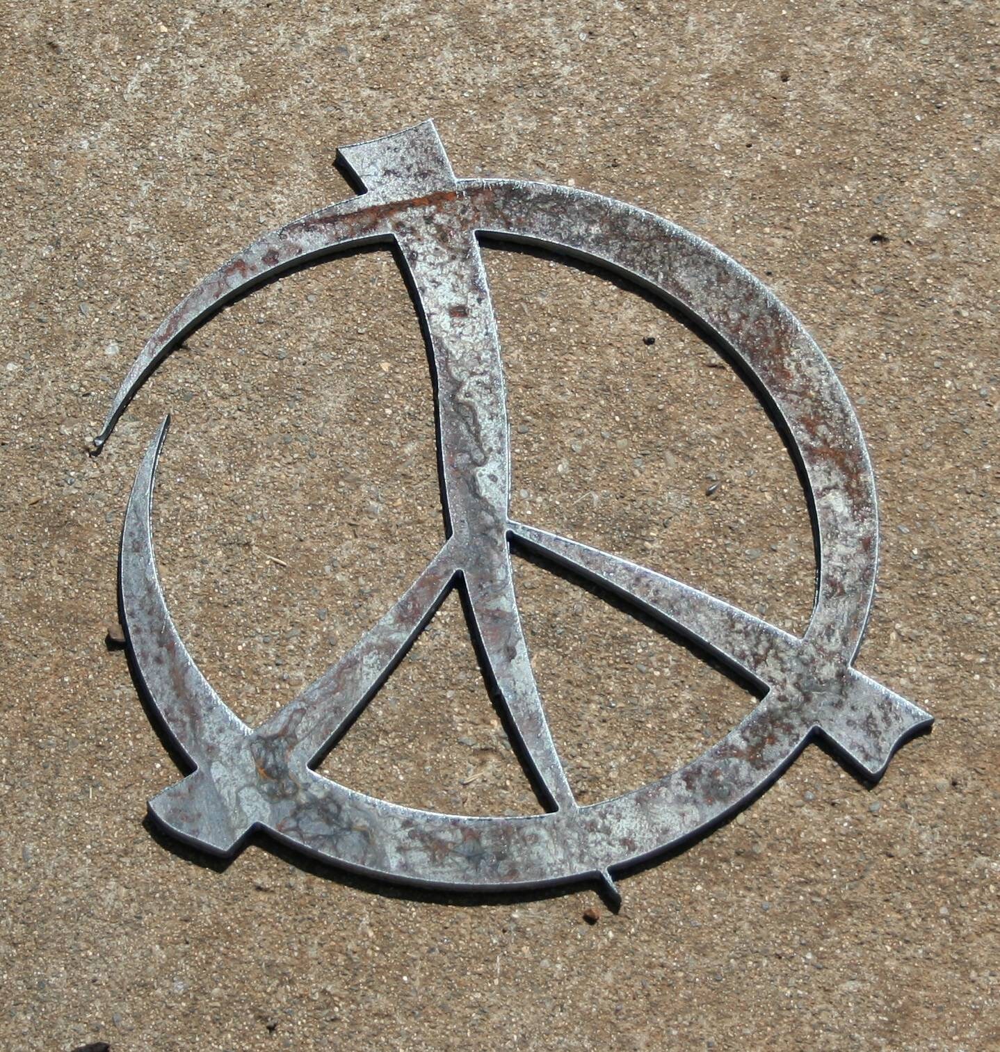 Peace Sign Pendant 4 recycled steel peace sign metal | Etsy