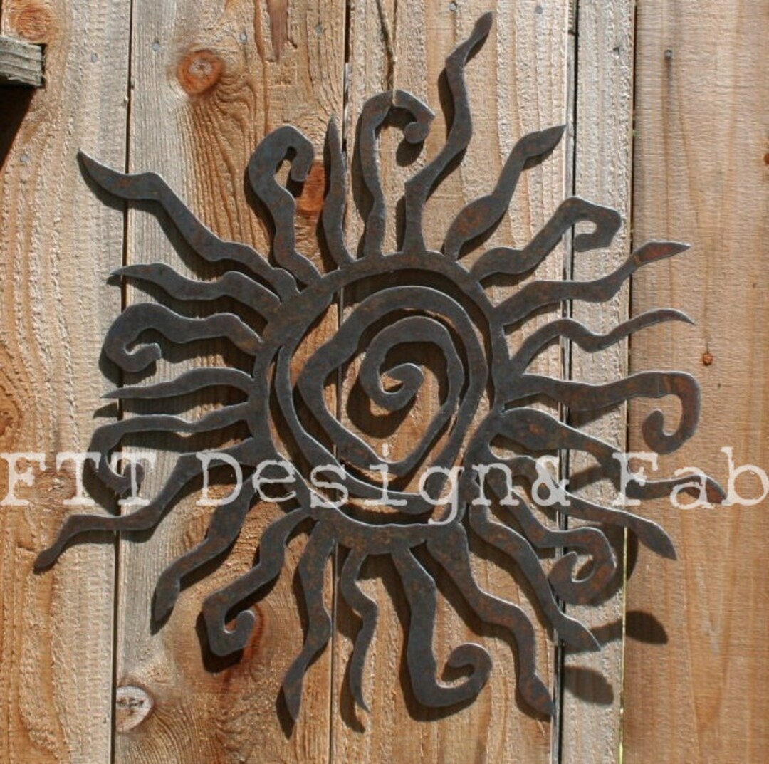 Rustic Sun Wall Decor 16" Recycled Steel Custom Sun Metal SUN ORIGINAL ...