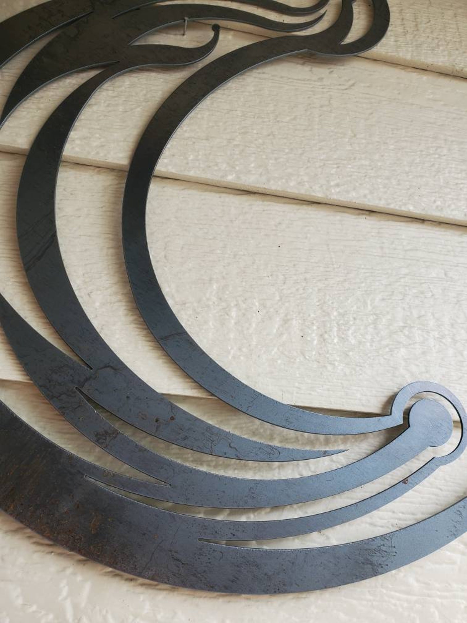 Celtic Recycled Steel Moon Art Rustic Custom Metal Celestial - Etsy