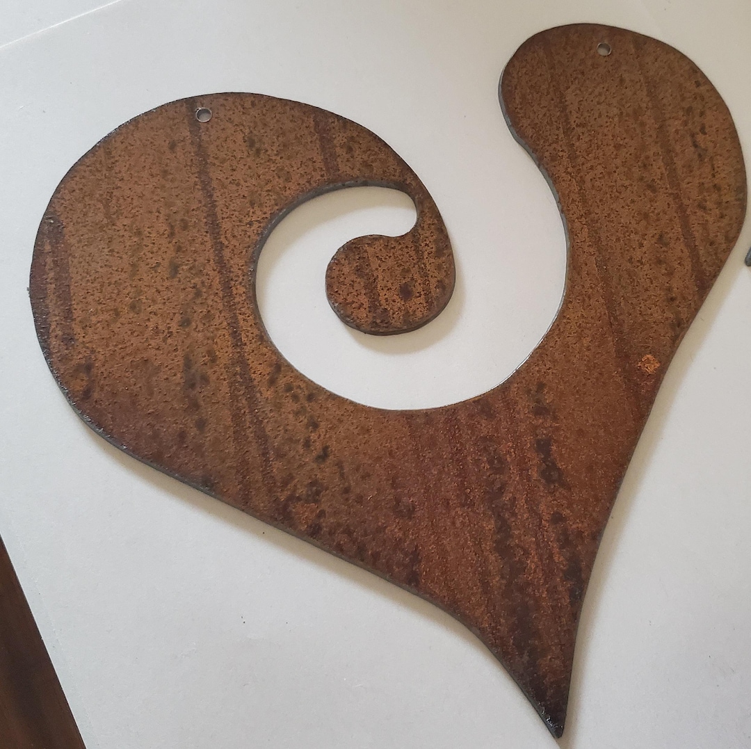 Spiral Rustic Love Recycled Steel Custom Heart Rusty Heart - Etsy