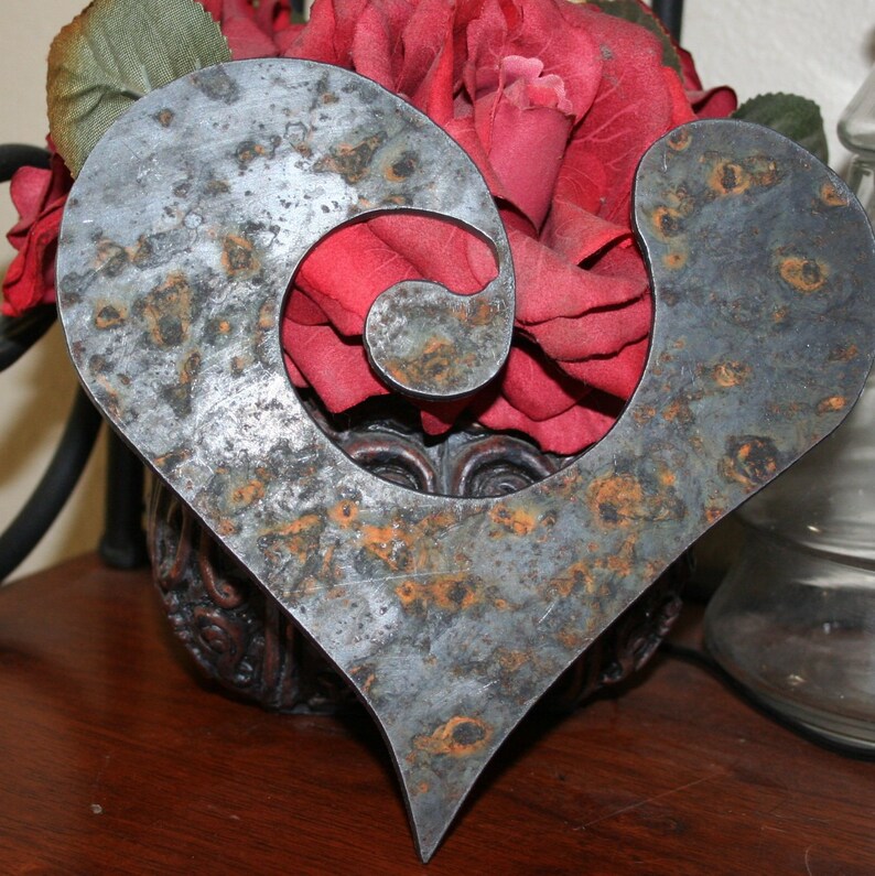 LOVE Rustic Heart Wall Decor Custom Recycled Steel Heart Rusty - Etsy