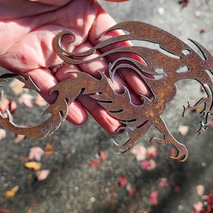 Dragon Metal Black Dragon Wall Art Custom Medieval Dragon Recycled ...