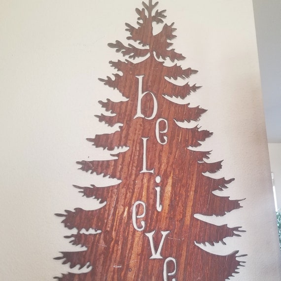 Rustic Believe Tree Recycled Metal Art Custom Steel Tree Wall | Etsy