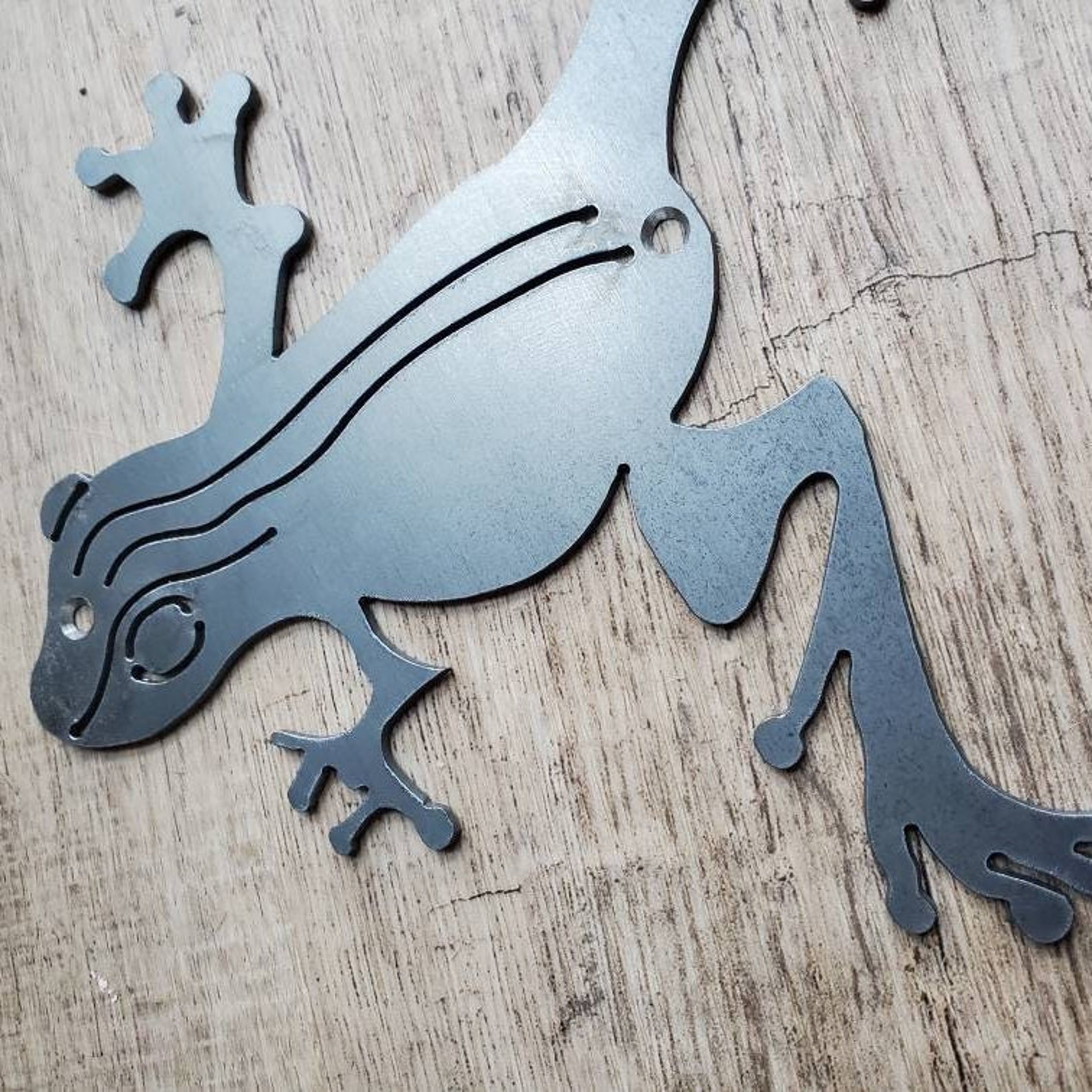 Set of 2 Rustic Frogs Large Recycled Metal - Etsy