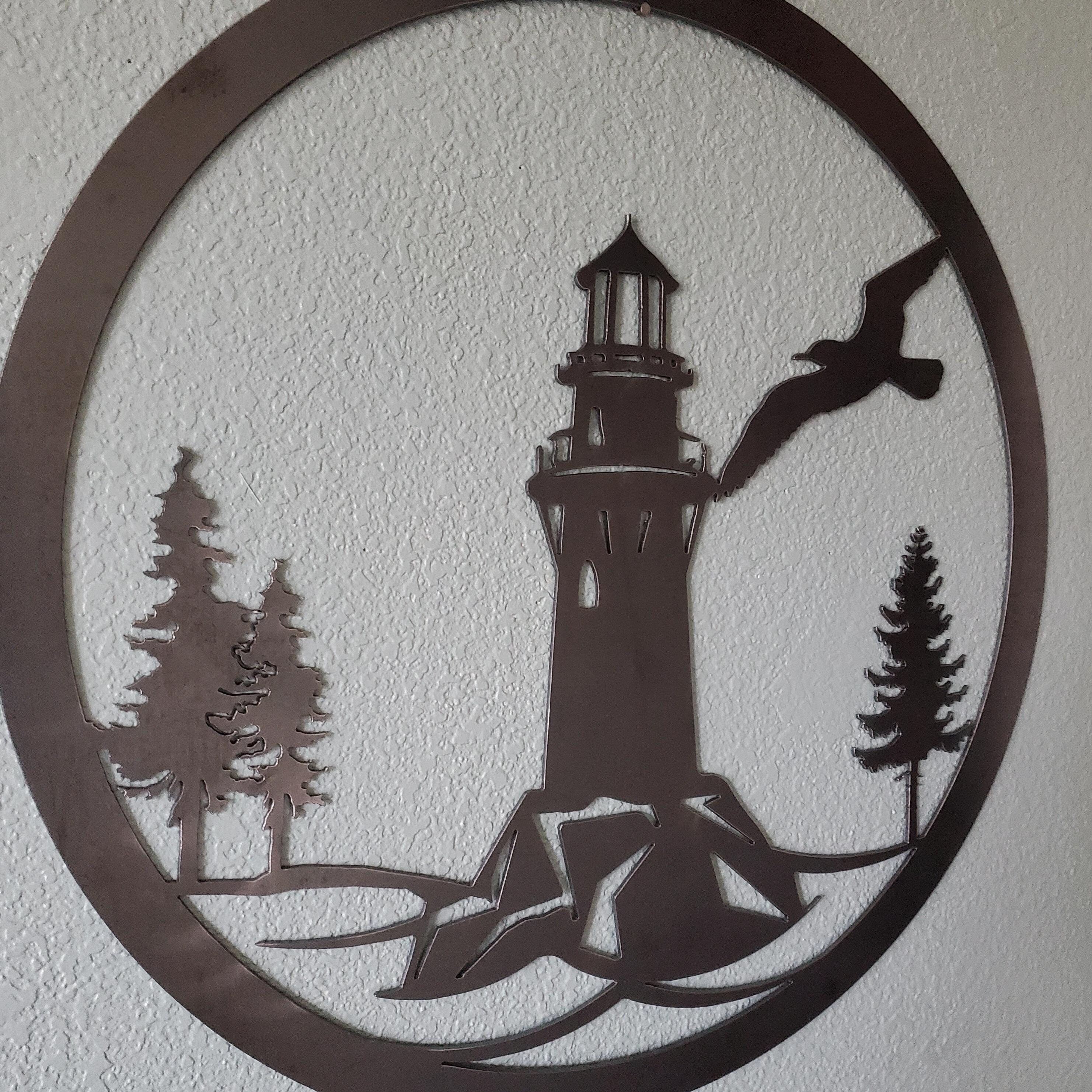 Rustic Lighthouse Recycled Metal Art 12 Inch Nautical Wall Art - Etsy