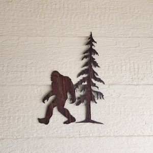 Elk Tree Metal Art Bear Deer Doe Moose Yeti Wall Decor Rustic Pine ...