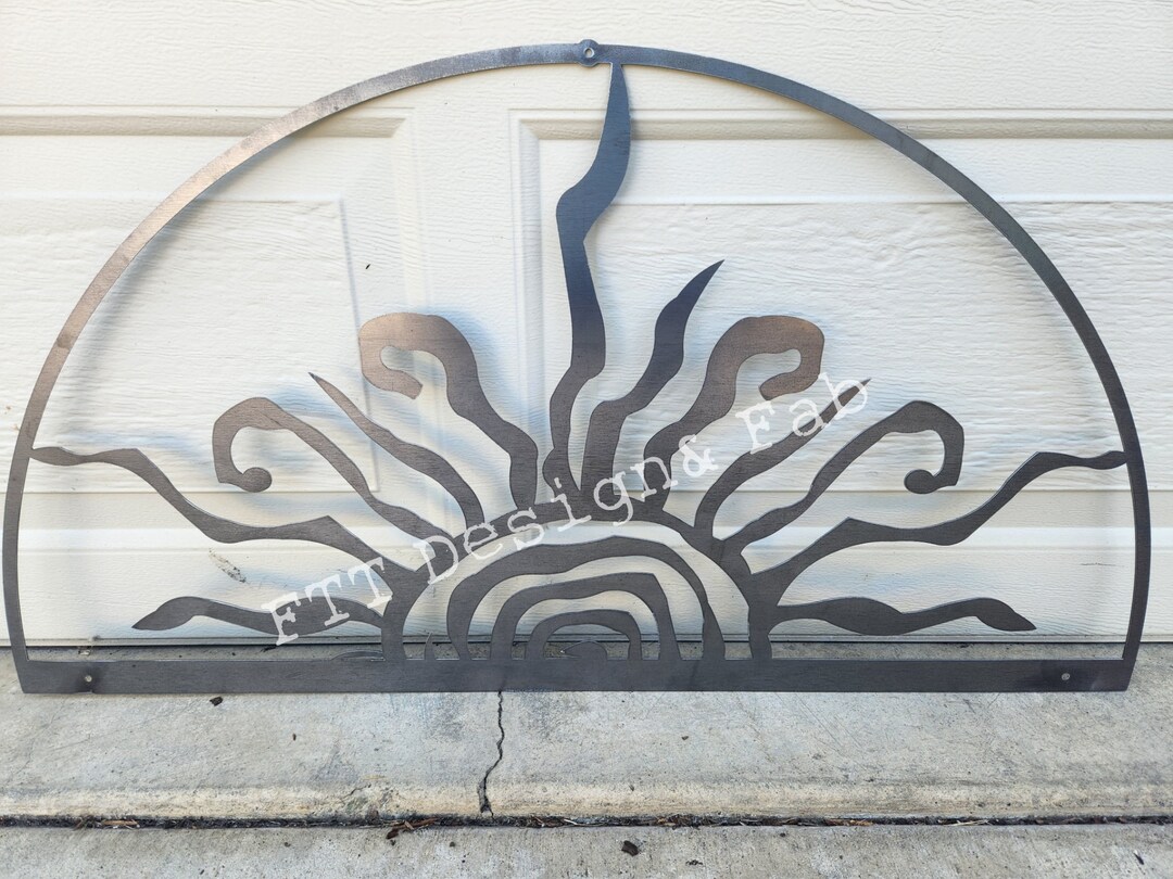 Rising Sun Half Sun Swirly Sun Outdoor Recycled Steel Art Metal Custom ...