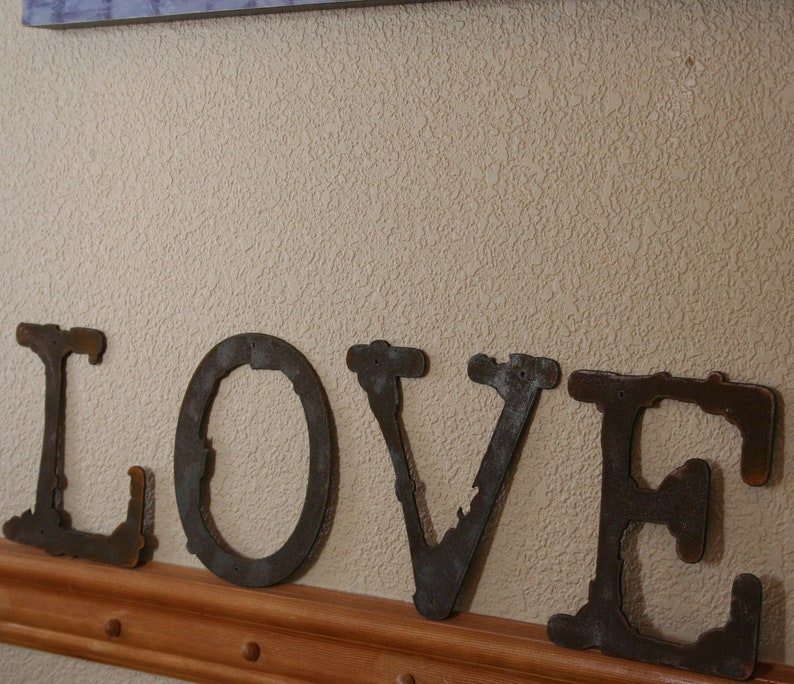 Rustic Metal Letters Recycled Steel 6 Inch Tall Recycled Steel - Etsy ...