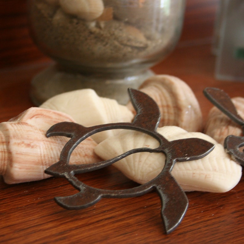Pair of Custom Small Rustic Recycled Steel Turtles Hawaiian - Etsy