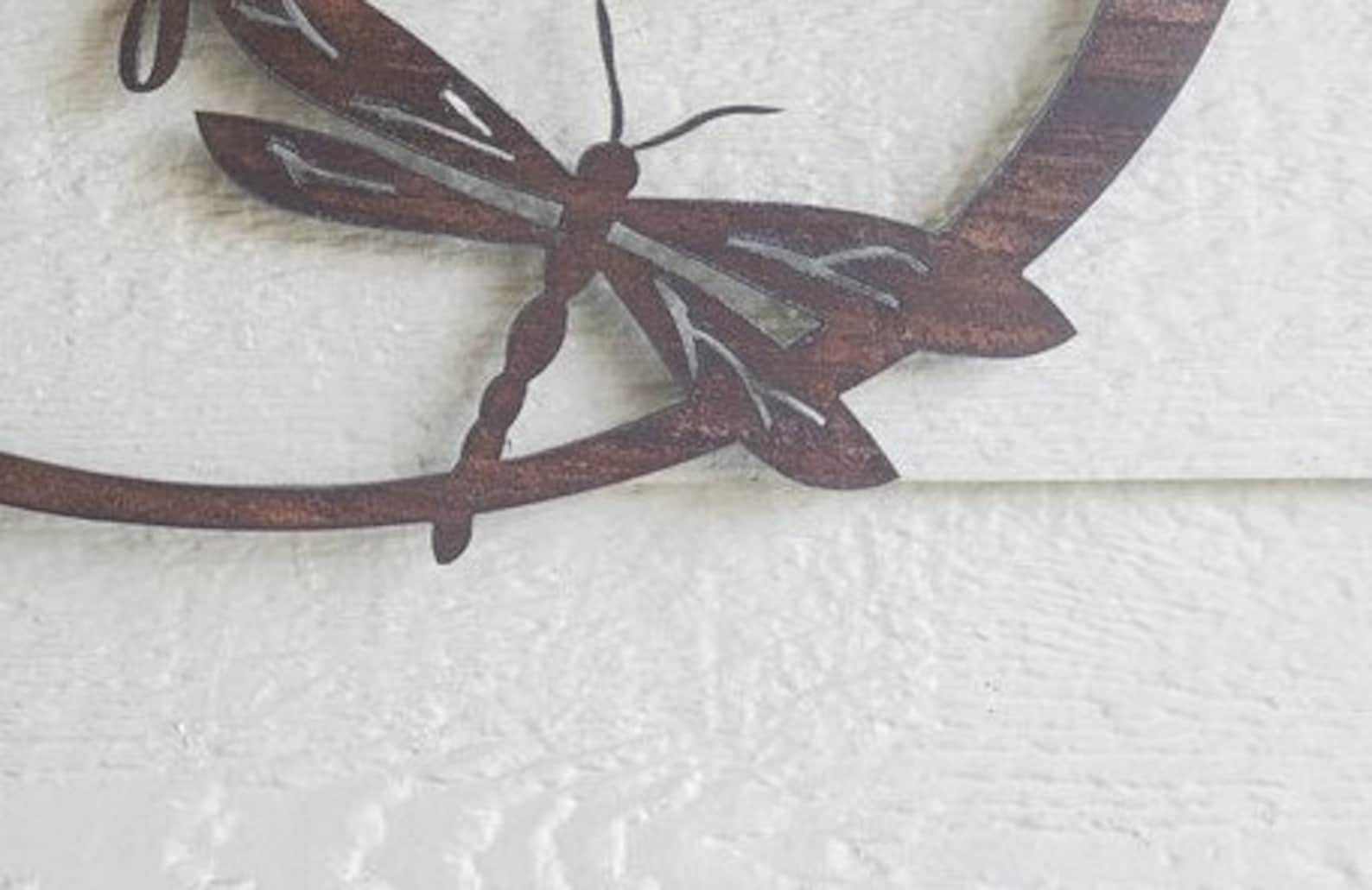 Welcome Dragonfly Rustic Accent Custom Welcome Heat Colored - Etsy