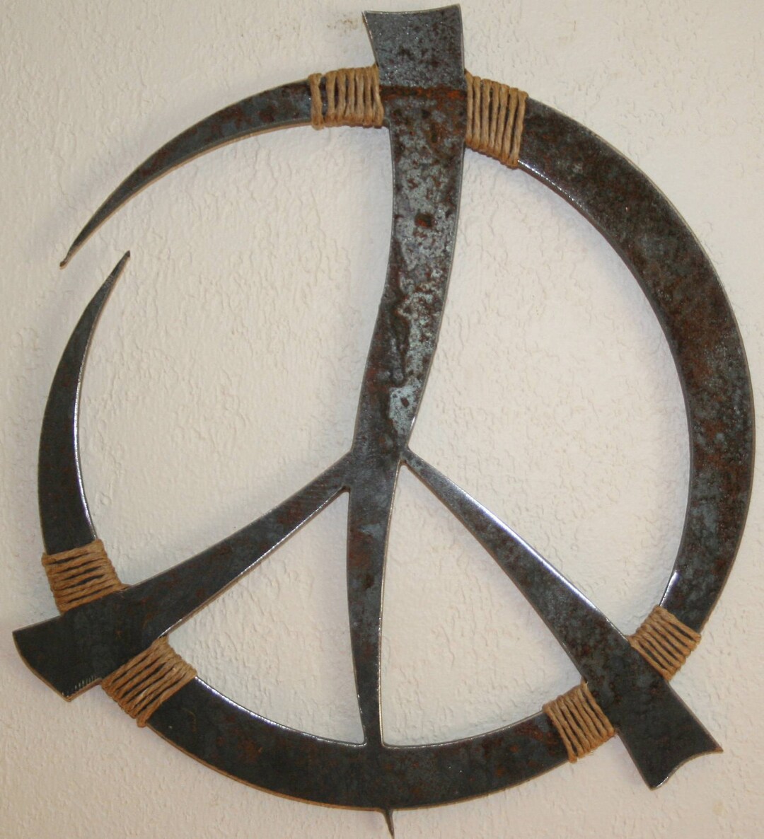 36" Rustic Peace Sign With Twine Accent Custom Zen Inspired Peace Sign ...