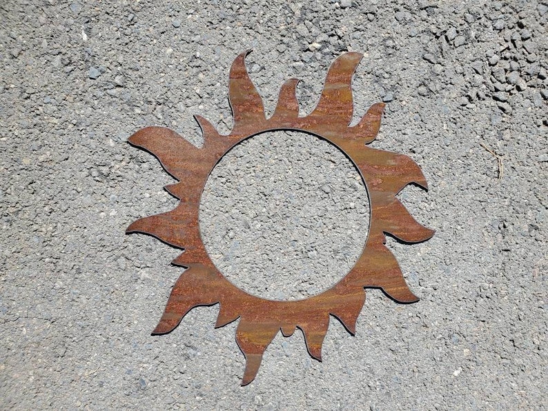 Halo Sun Wall Decor Recycled Steel Rustic Sun Custom Open Sun 12 in ...