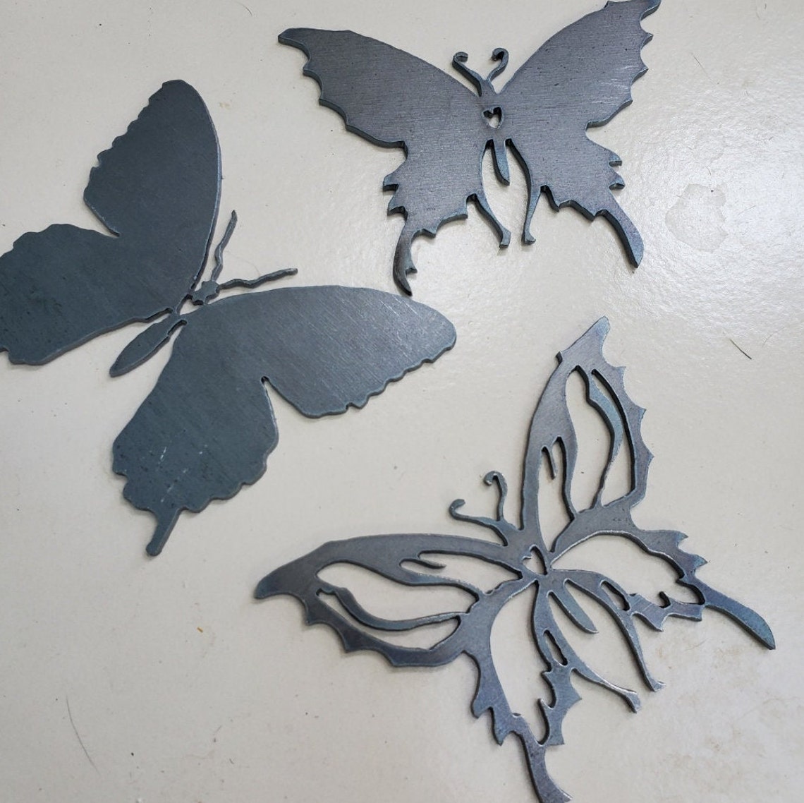 Rustic Butterfly Wall Decor Set of 2 Recycled Steel Custom Butterflies ...