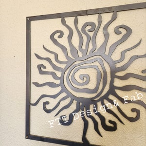 Rustic Sun Indoor/outdoor Wall Decor 30 Framed Sun Recycled Steel ...